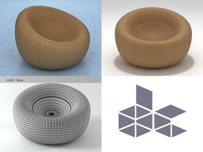 Palla chair with circular shape 3D model | CGTrader