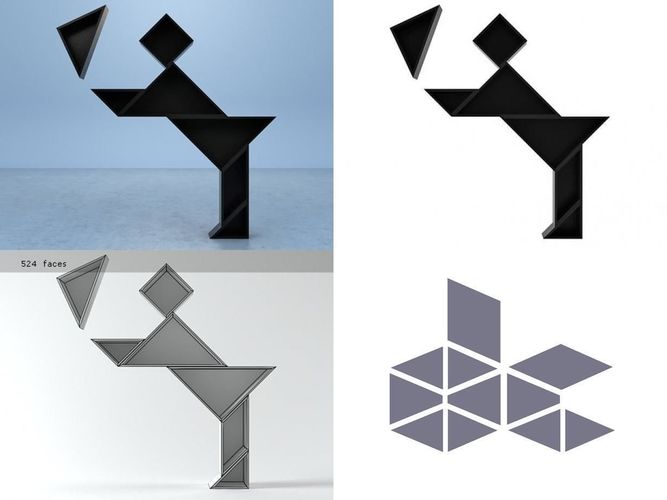 Tangram 3D model | CGTrader