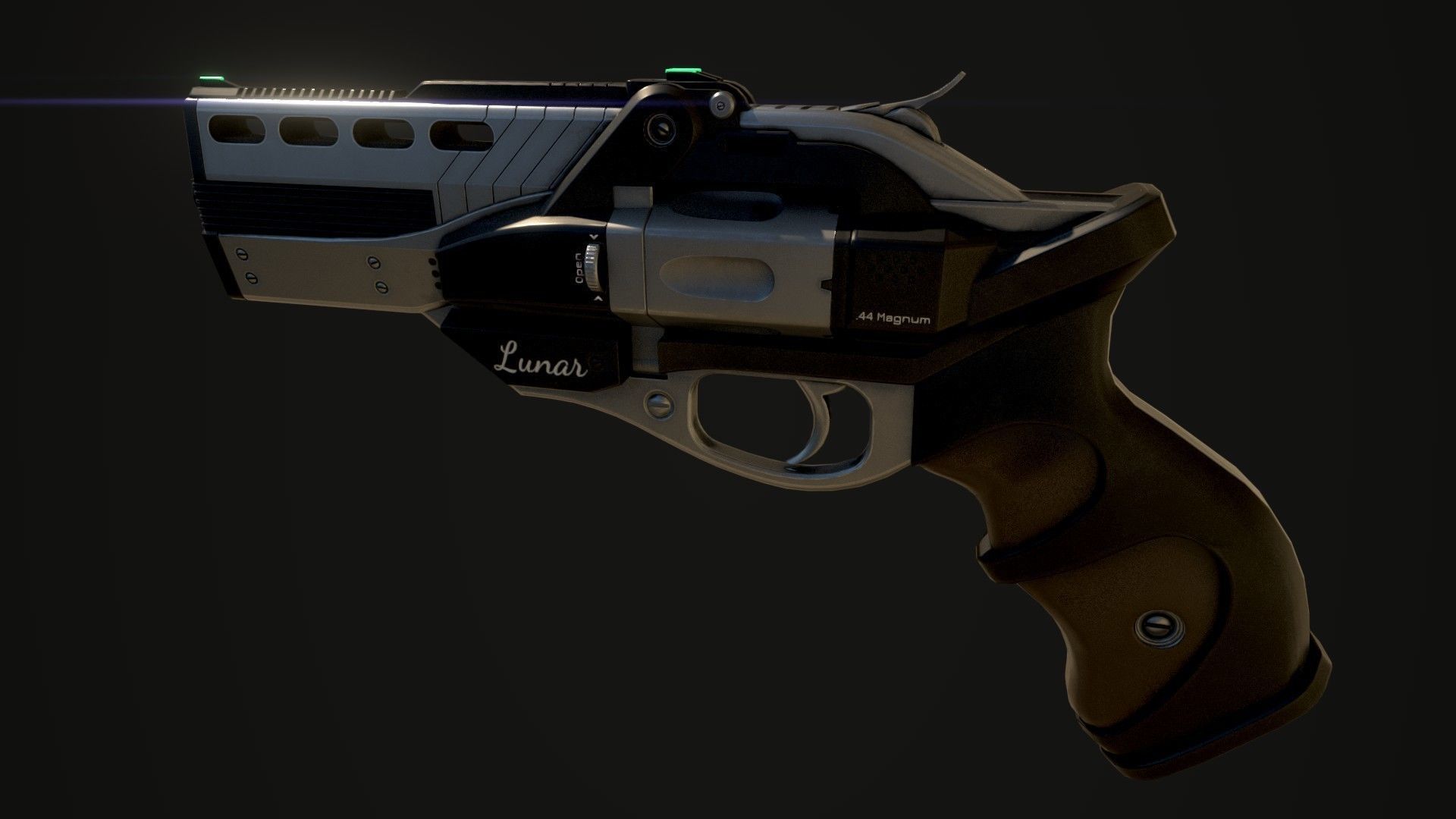 3D model Lunar Revolver VR / AR / low-poly | CGTrader