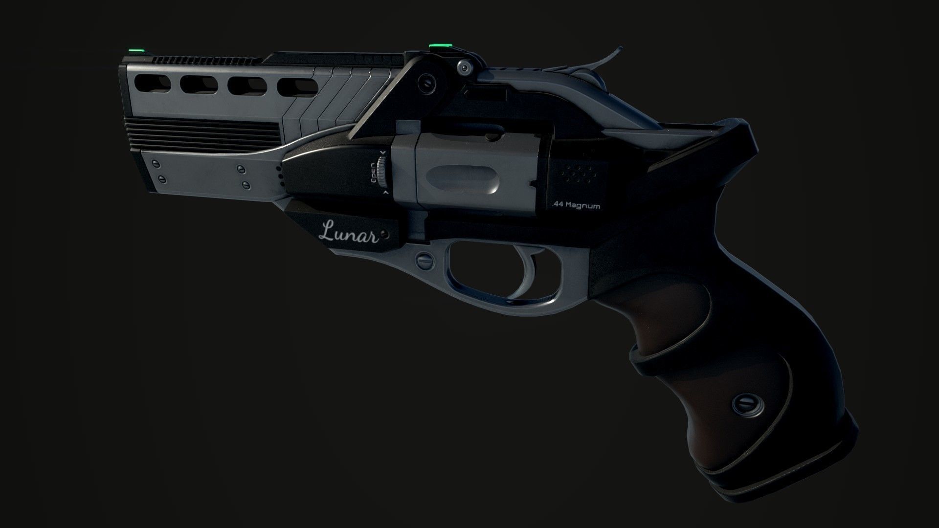 3D model Lunar Revolver VR / AR / low-poly | CGTrader