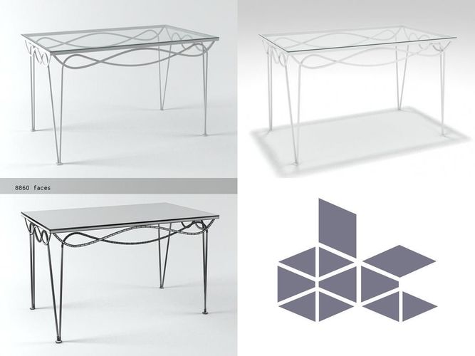 Iron Dining Table 3D model | CGTrader