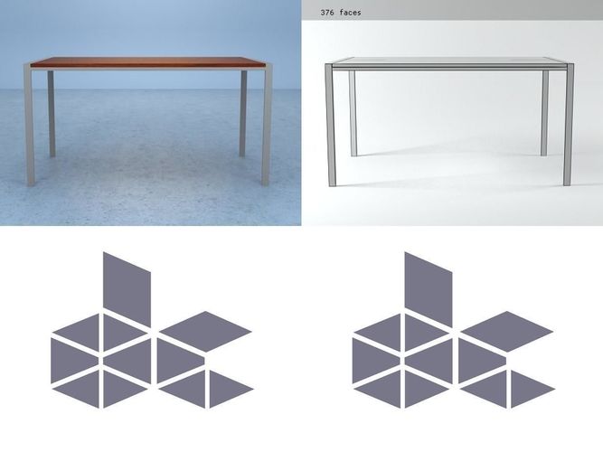Exo table with two different logos free 3D model | CGTrader