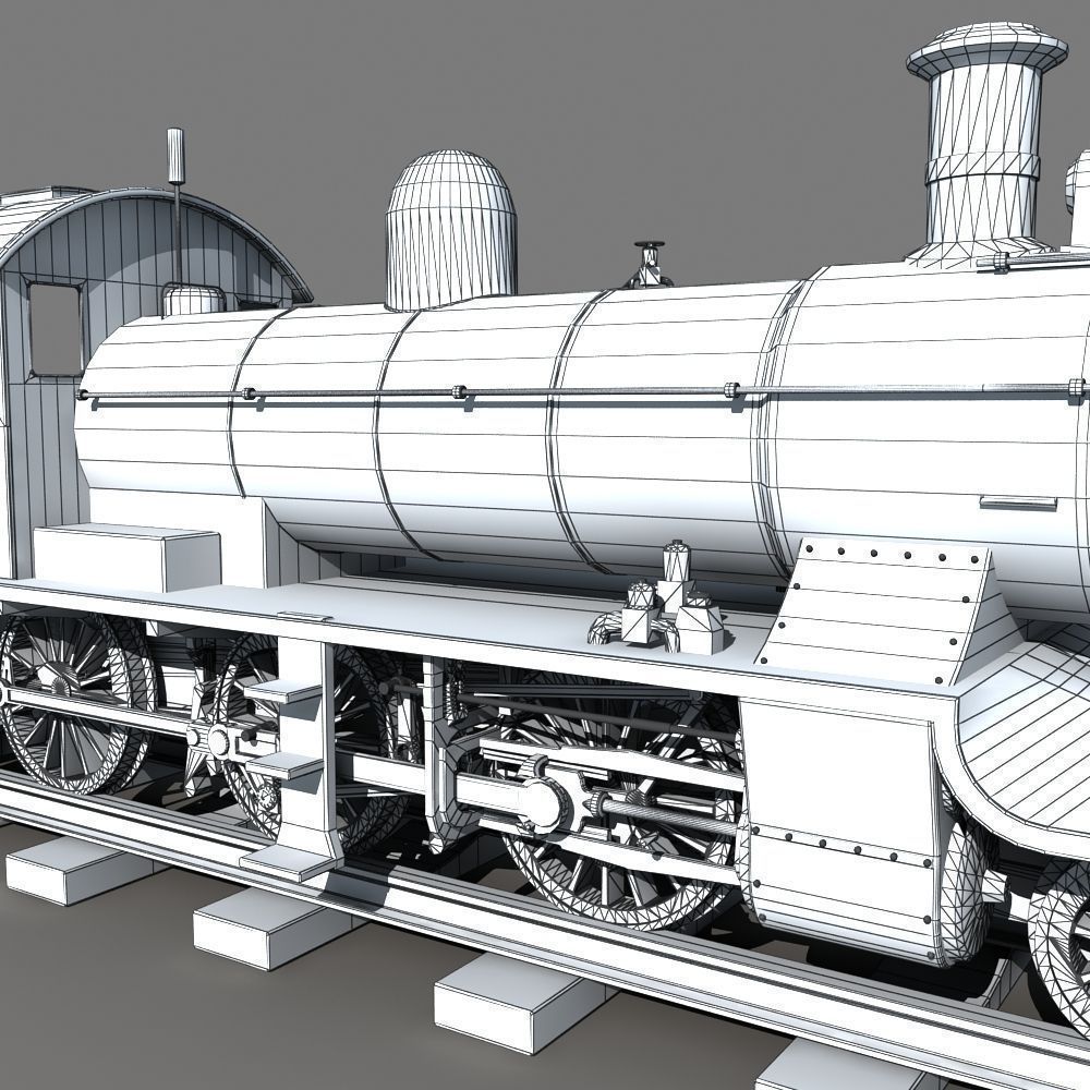 Old Steam Locomotive 01 3D model | CGTrader