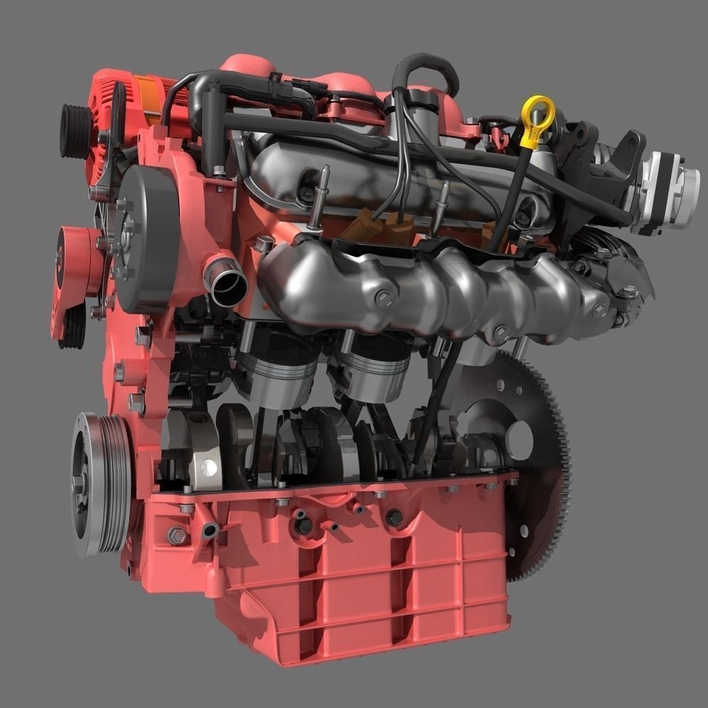 Car V6 Engine 3D model | CGTrader