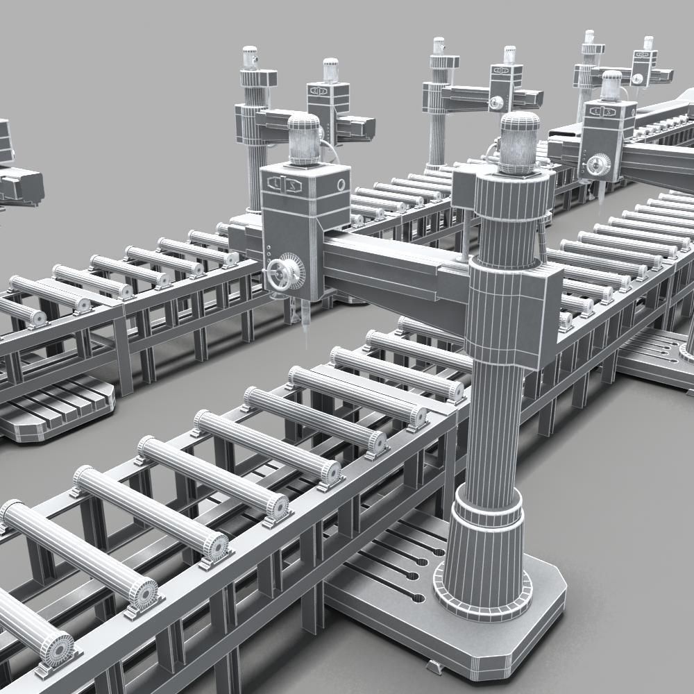 Desktop Rig Production Line 3D Model MAX OBJ FBX | CGTrader.com