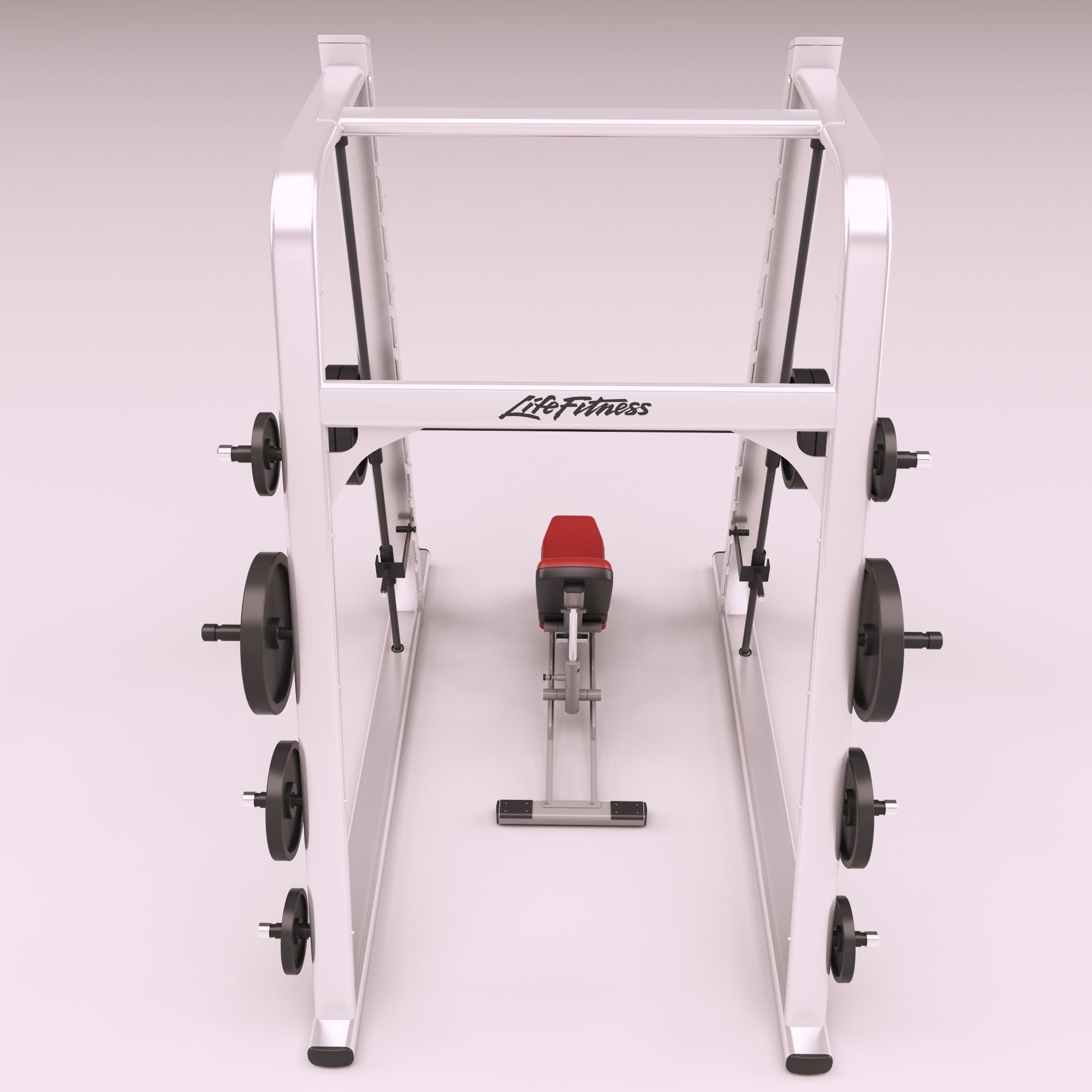 Smith machine and Multi-Adjustable Bench 3D model | CGTrader