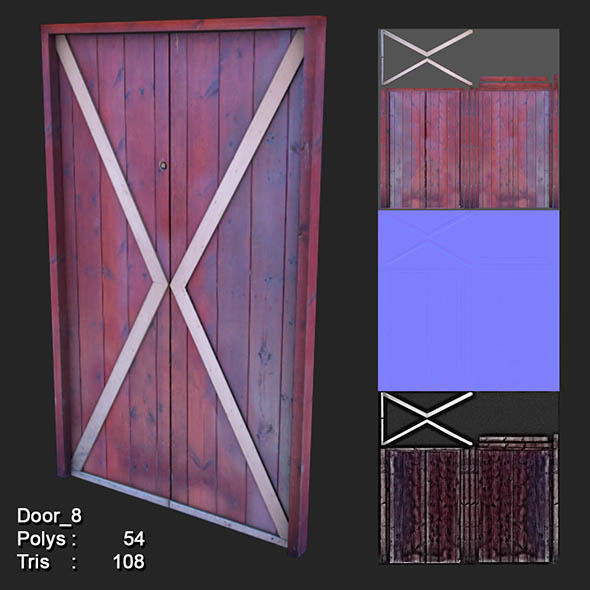 3D model 10 Low Poly Door VR / AR / low-poly | CGTrader