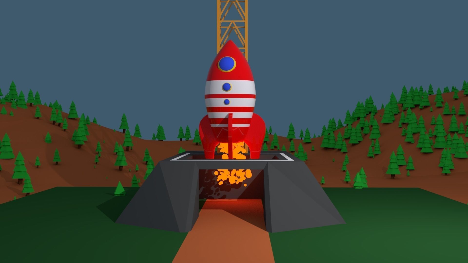 Animated Rocket Launch 3D model animated | CGTrader