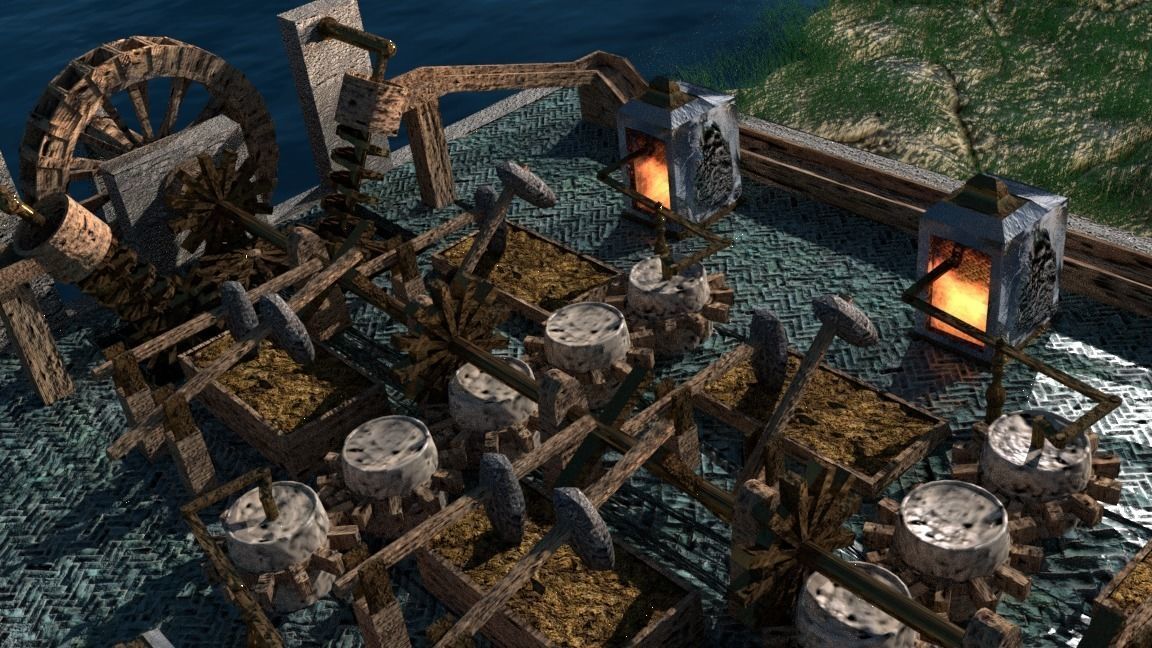 3D model Ancient Machine - ANIMATED Medieval Chinese Factory VR / AR ...