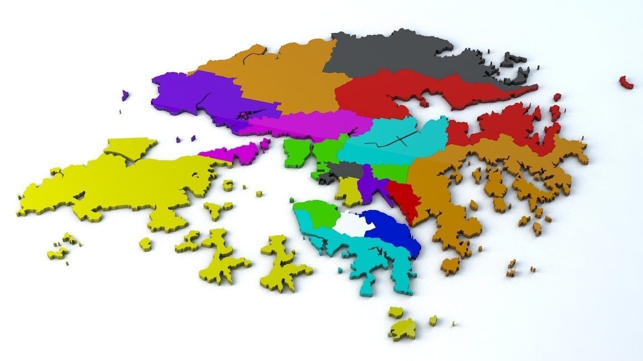 Hong Kong 18 Districts 3D model | CGTrader