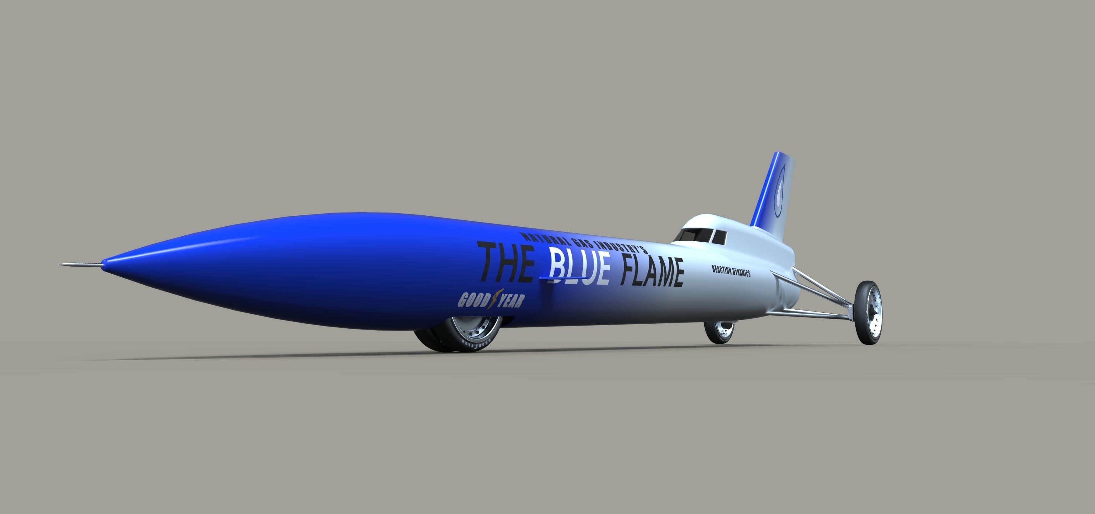 Blue Flame jet car 3D model | CGTrader
