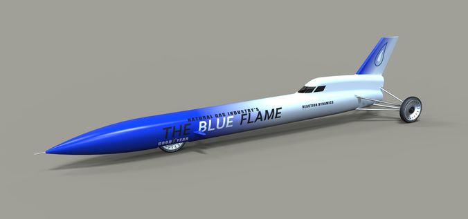 Blue Flame jet car 3D model | CGTrader