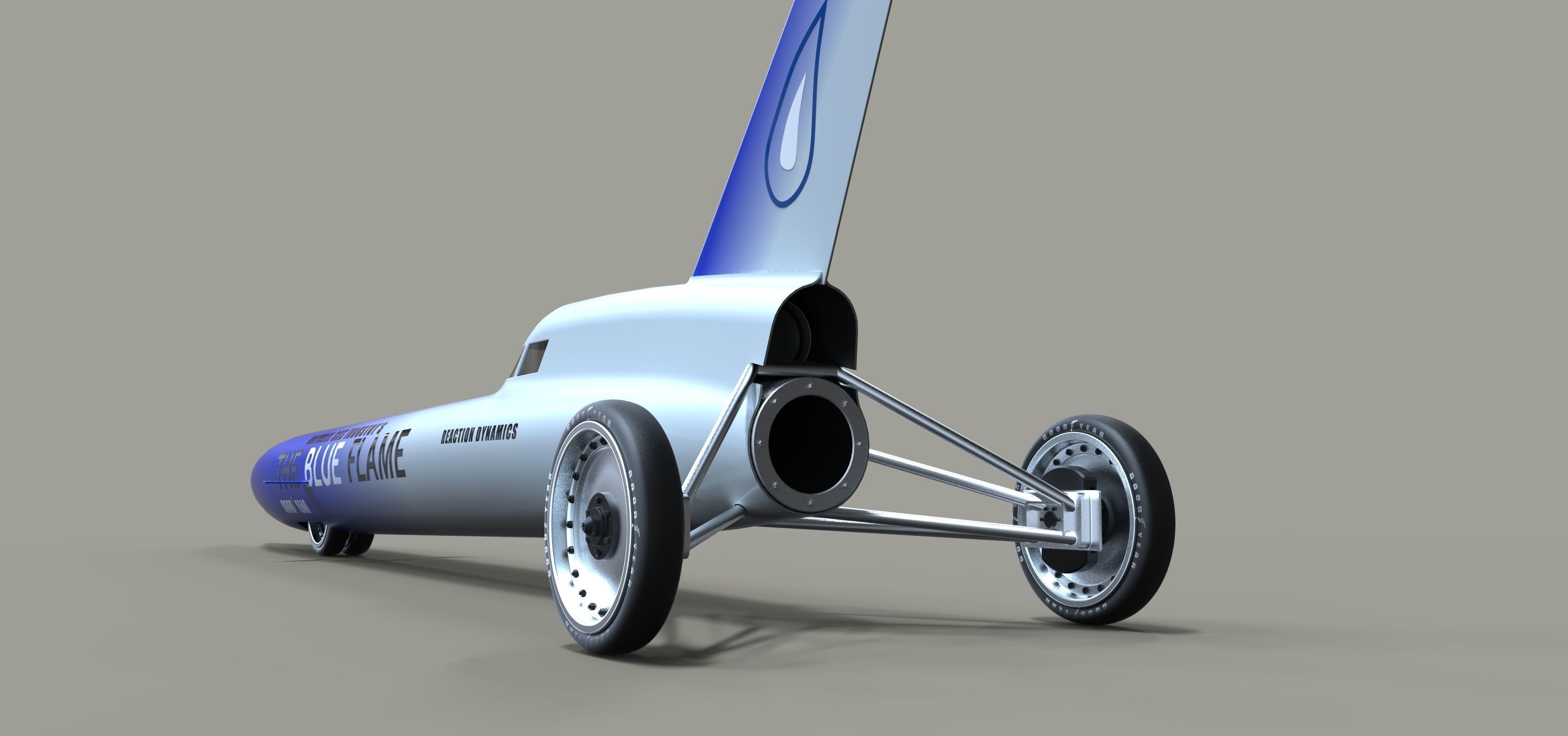 Blue Flame jet car 3D model | CGTrader