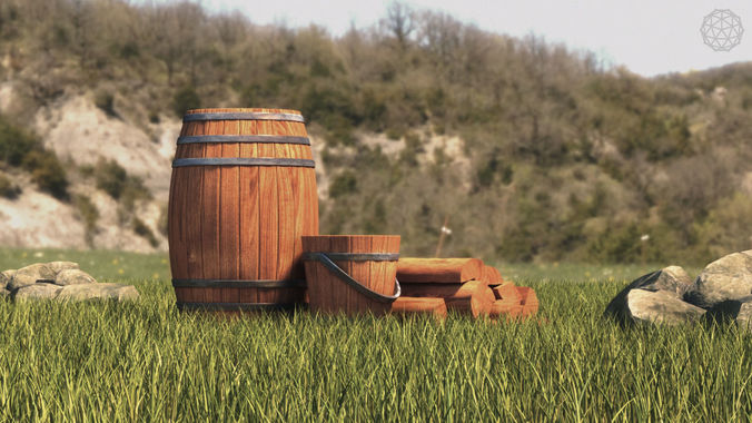 Wooden Props free 3D model | CGTrader