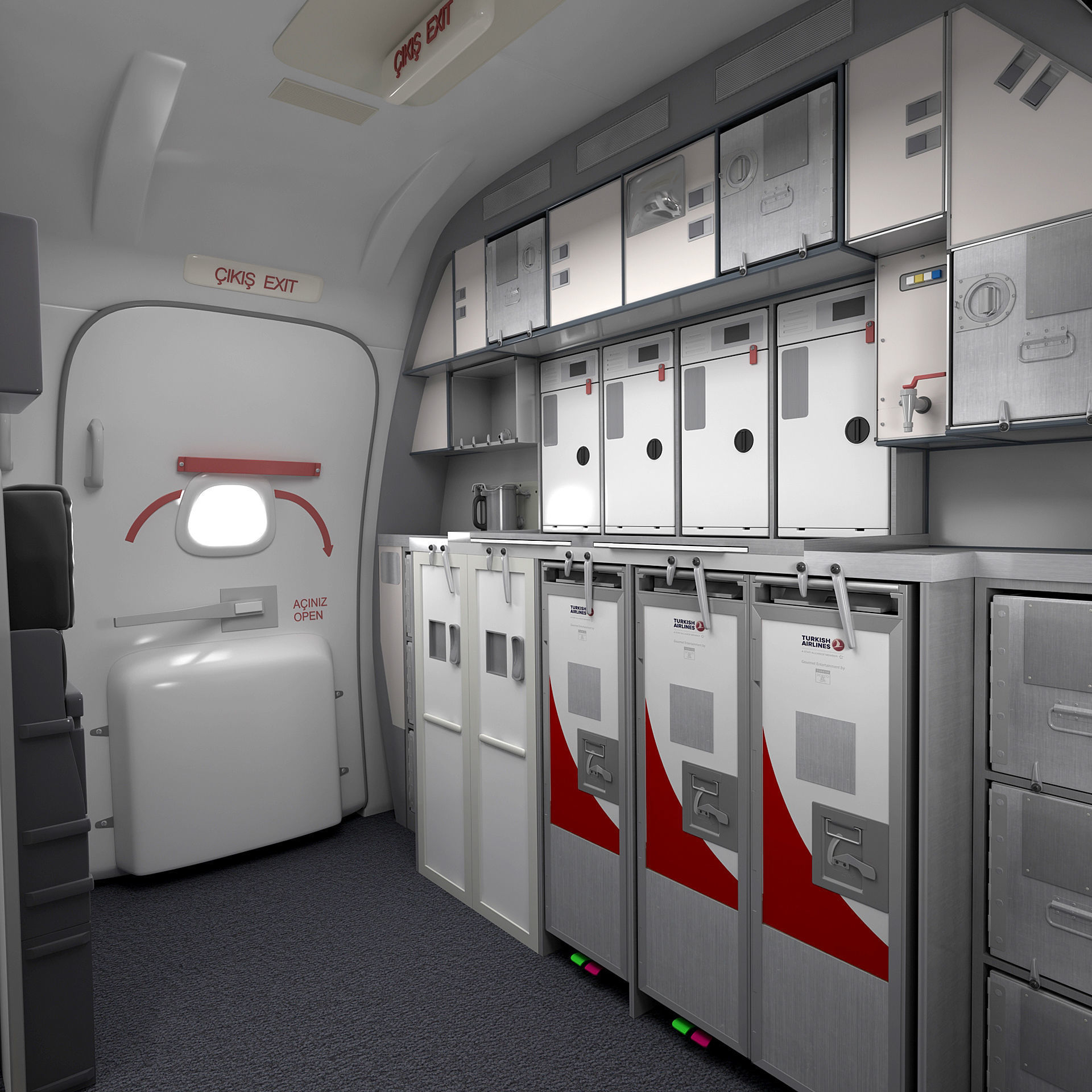 Boeing 737 Interior With Galley 3D model | CGTrader
