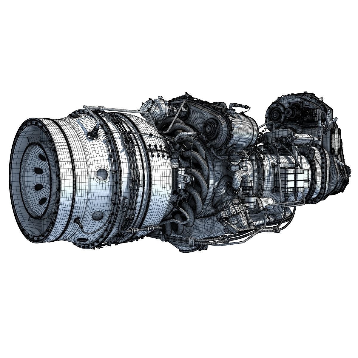 Turboprop Engine Pratt and Whitney Canada PW100 3D model | CGTrader