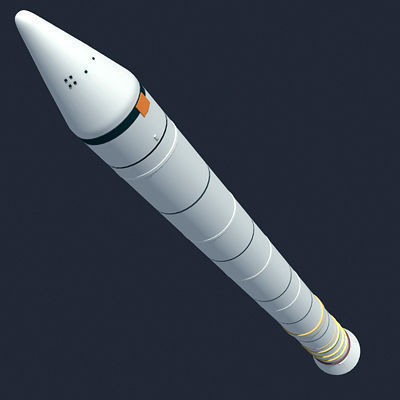 White Solid Rocket Booster 3D model | CGTrader