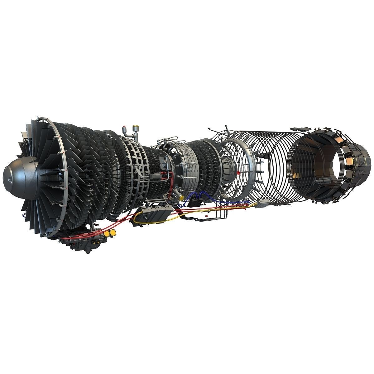 Pratt Whitney F100 Turbofan Engine 3D model | CGTrader