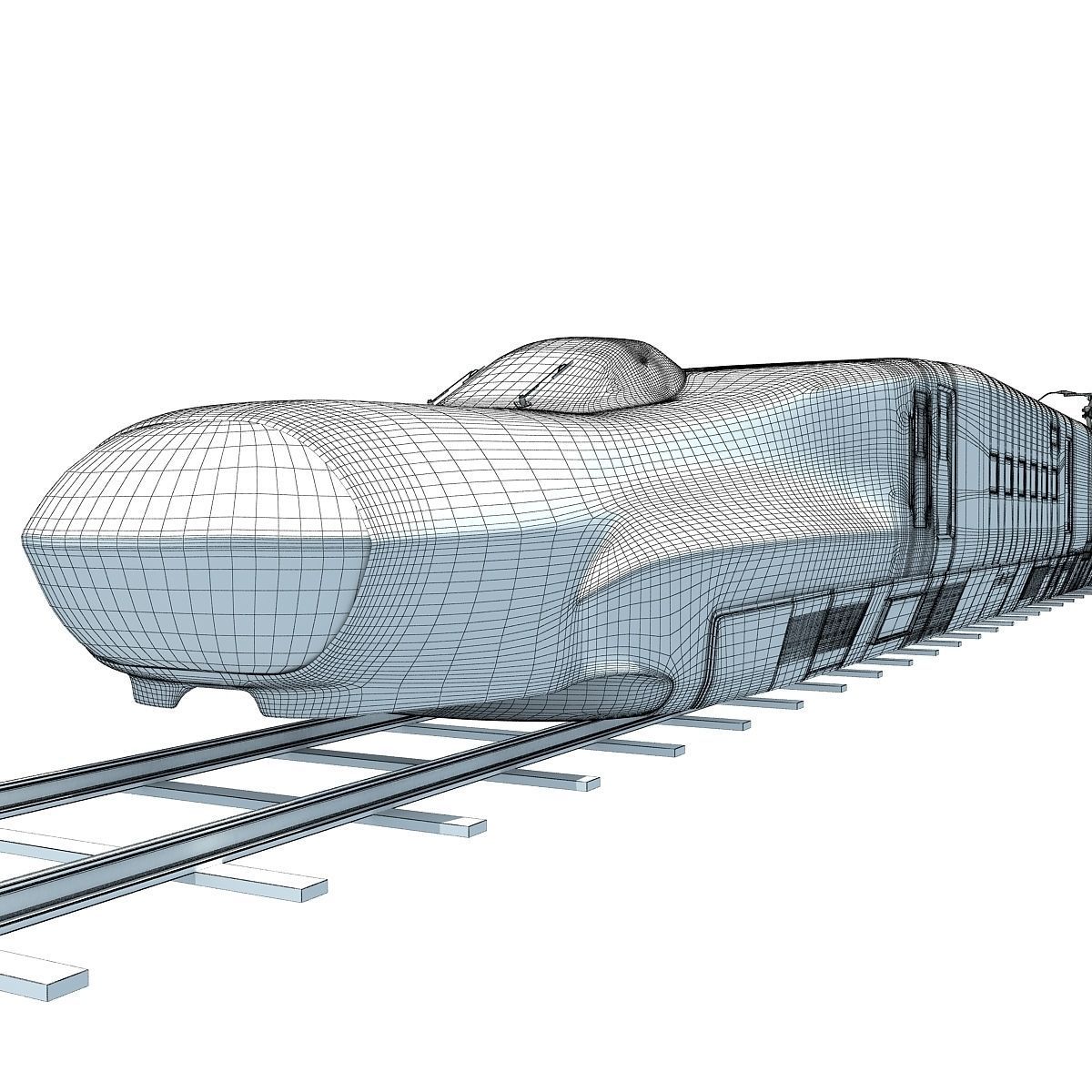 Blue High-Speed Train Shinkansen 3D model | CGTrader