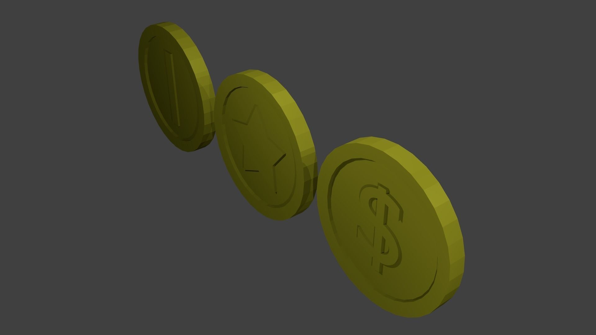 3D model Low-polygon coins VR / AR / low-poly | CGTrader