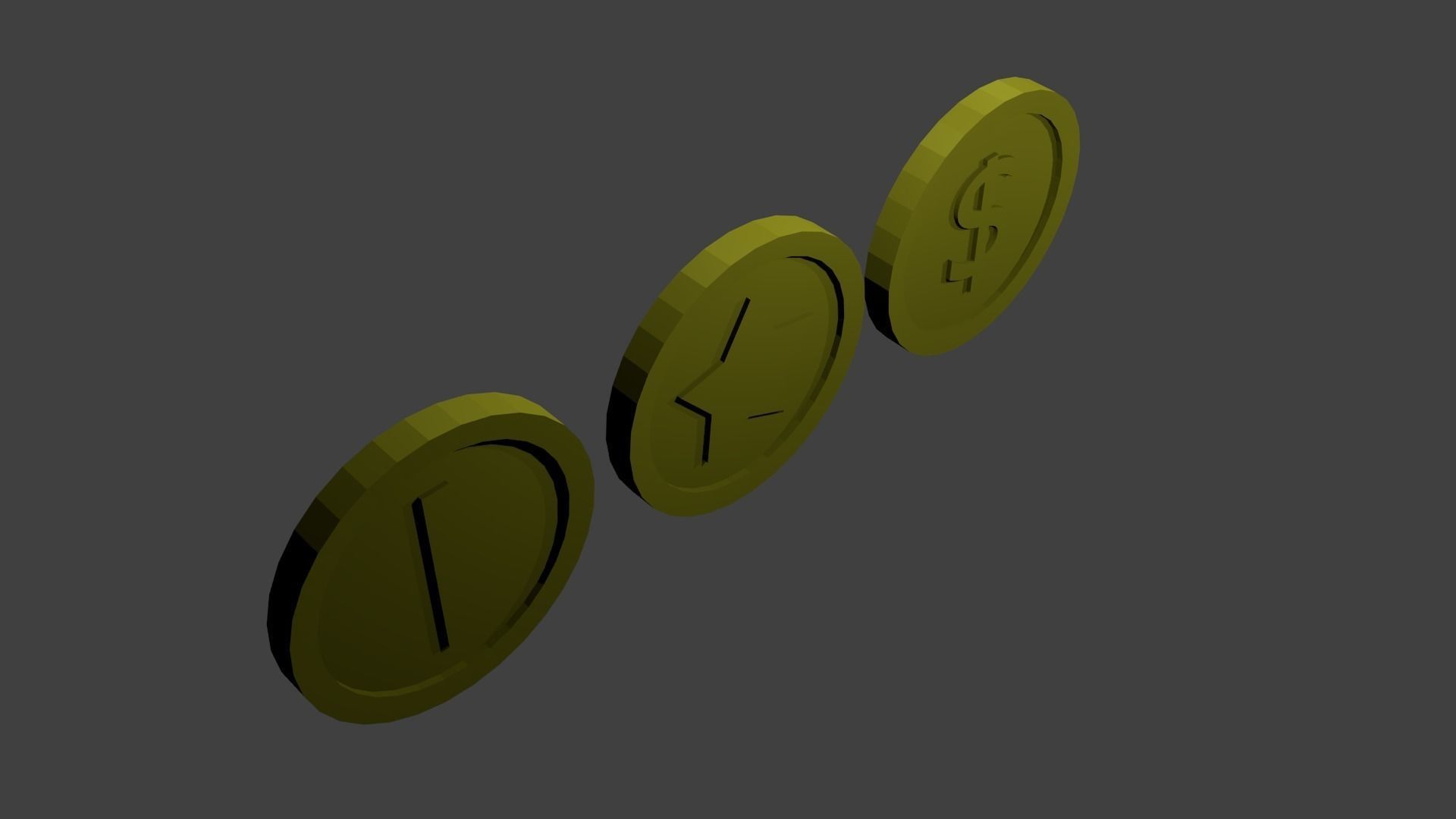3D model Low-polygon coins VR / AR / low-poly | CGTrader