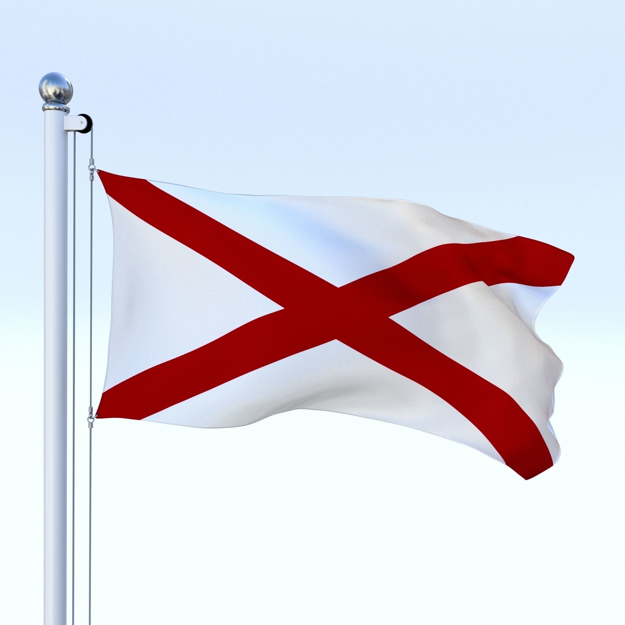 3D model Animated Alabama Flag VR / AR / low-poly animated | CGTrader