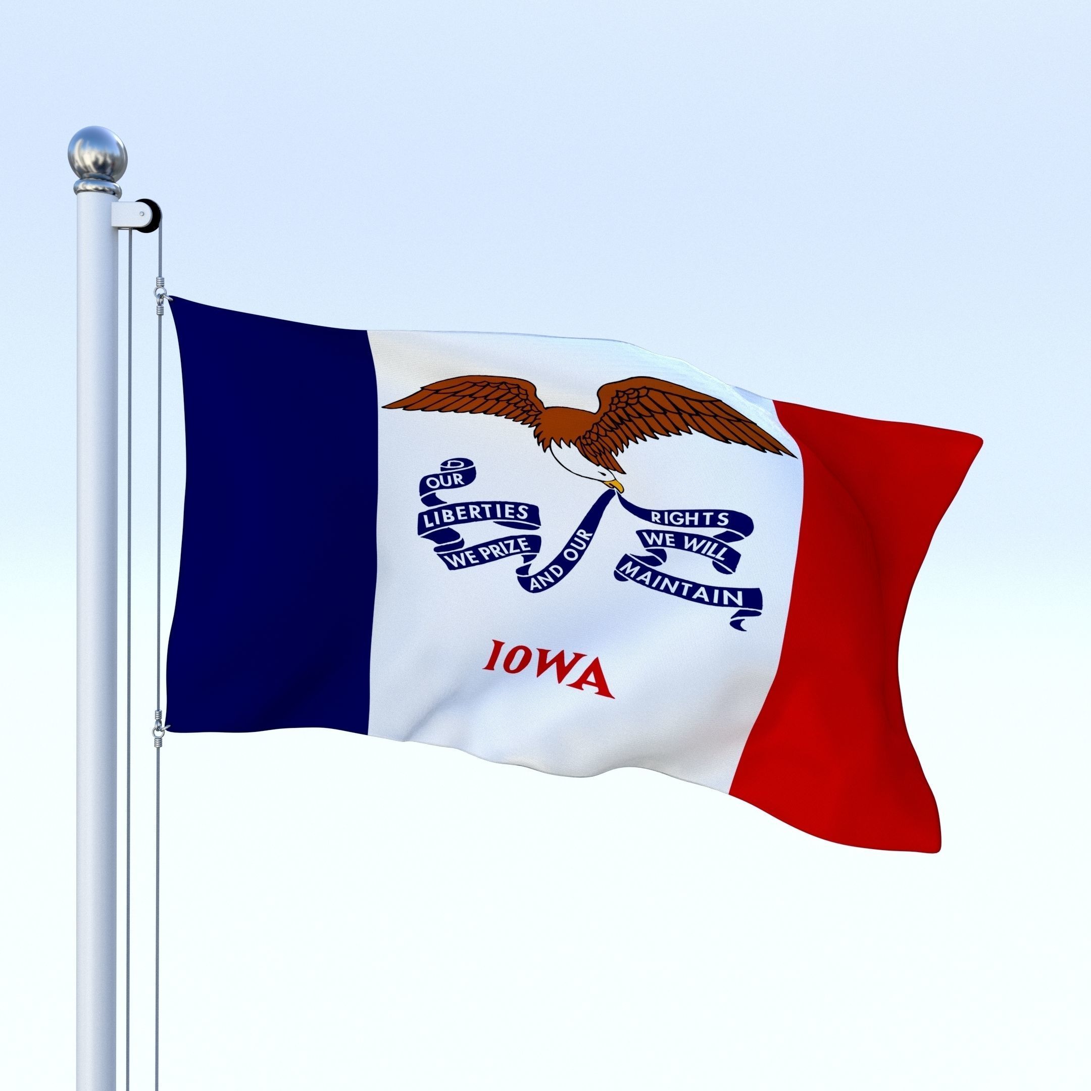 3D model Animated Iowa Flag VR / AR / low-poly animated | CGTrader