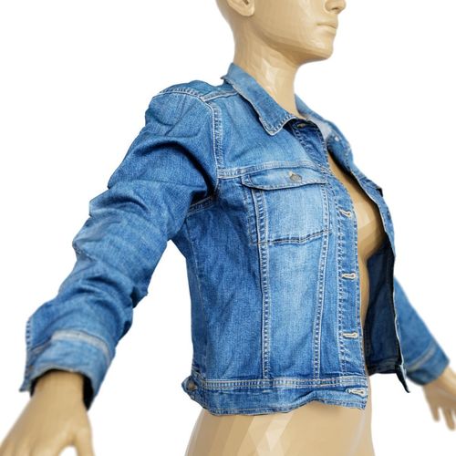 3D model Jacket Slim Fit Dark Blue Jeans Open Women Clothing VR / AR ...