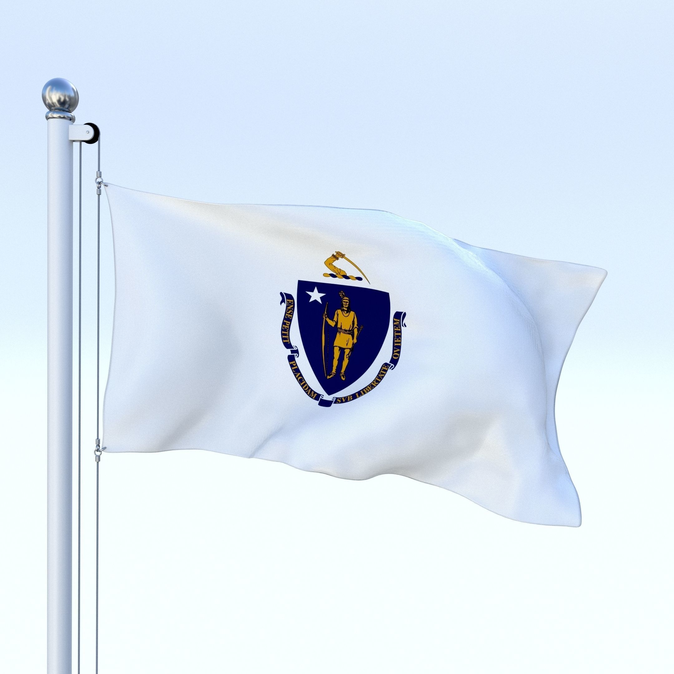 3D model Animated Massachusetts Flag VR / AR / low-poly animated | CGTrader