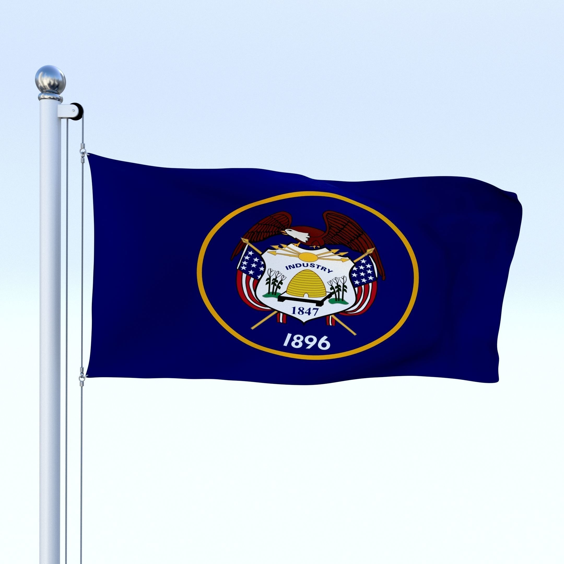 3D model Animated Utah Flag VR / AR / low-poly animated | CGTrader