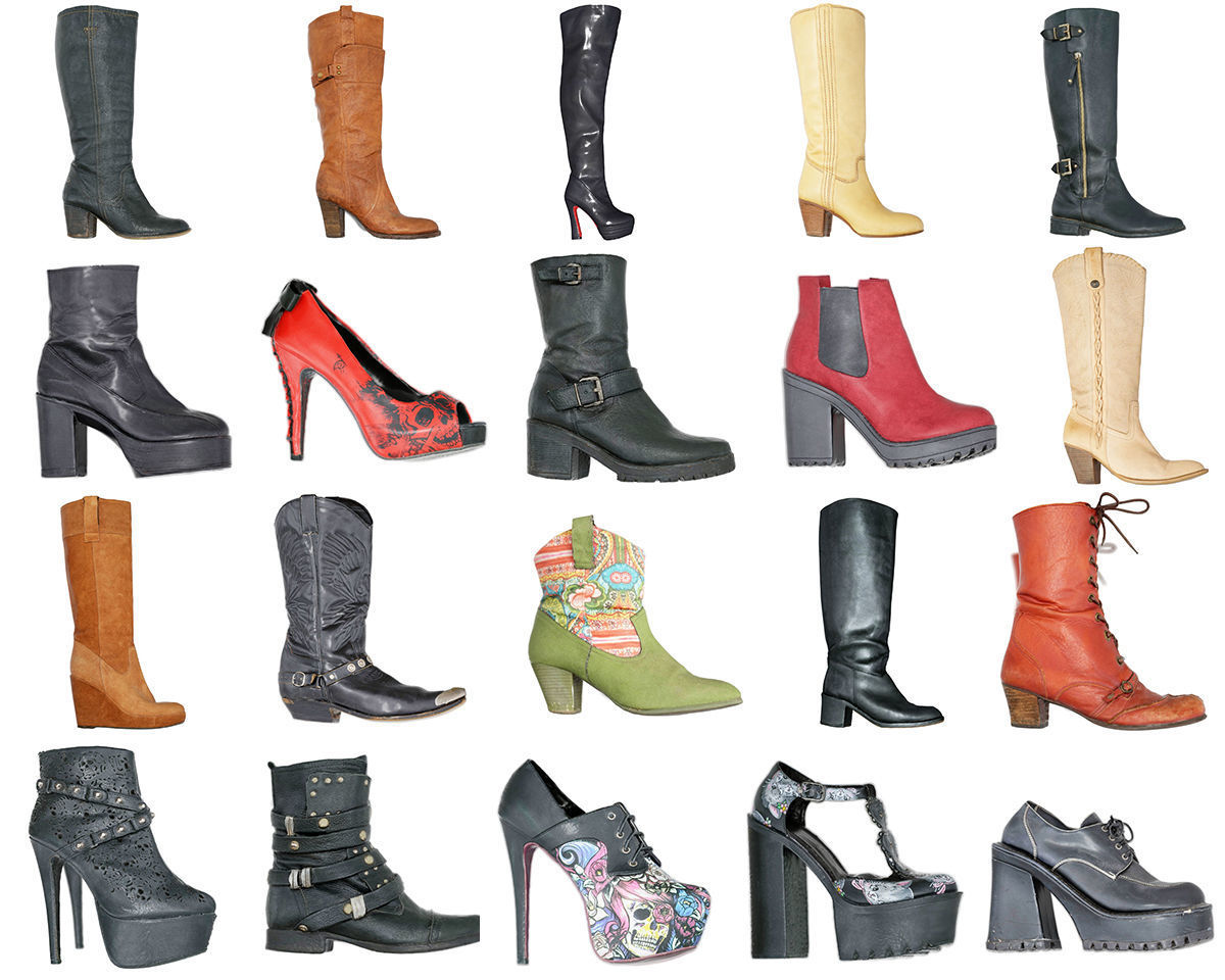 3D model 20 Boots and Heels Shoe Footwear Women Collection VR / AR ...