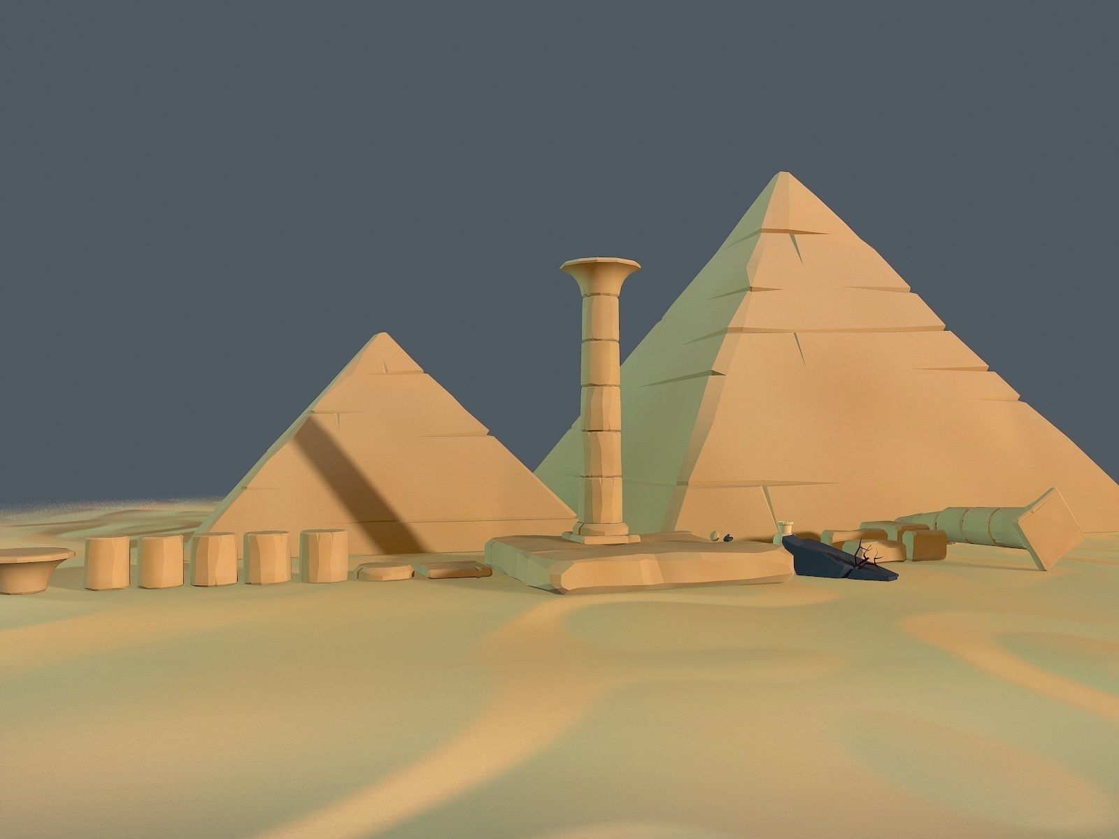 3D model Low Poly Desert scene Pack VR / AR / low-poly | CGTrader