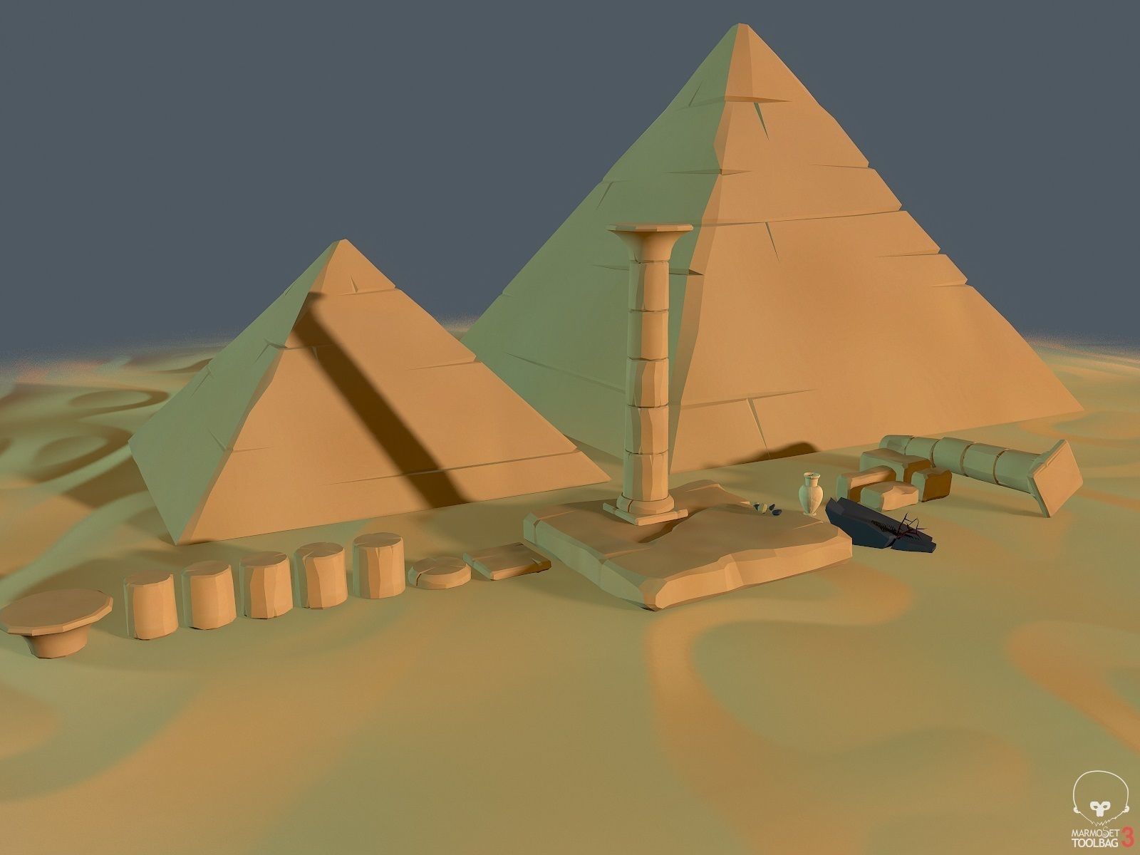 3D model Low Poly Desert scene Pack VR / AR / low-poly | CGTrader