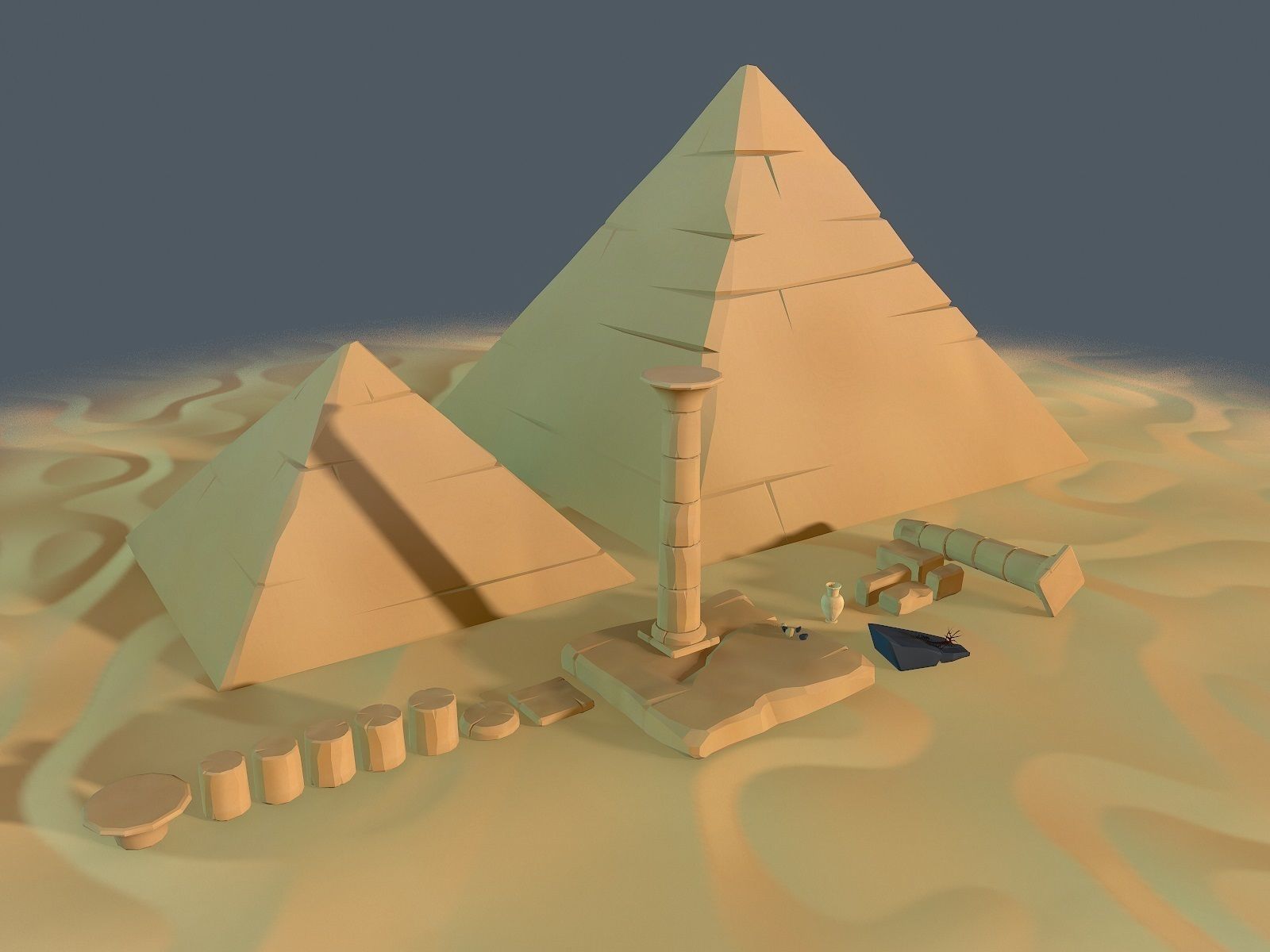 3D model Low Poly Desert scene Pack VR / AR / low-poly | CGTrader