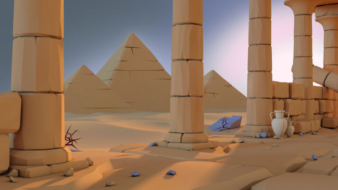3D model Low Poly Desert scene Pack VR / AR / low-poly | CGTrader