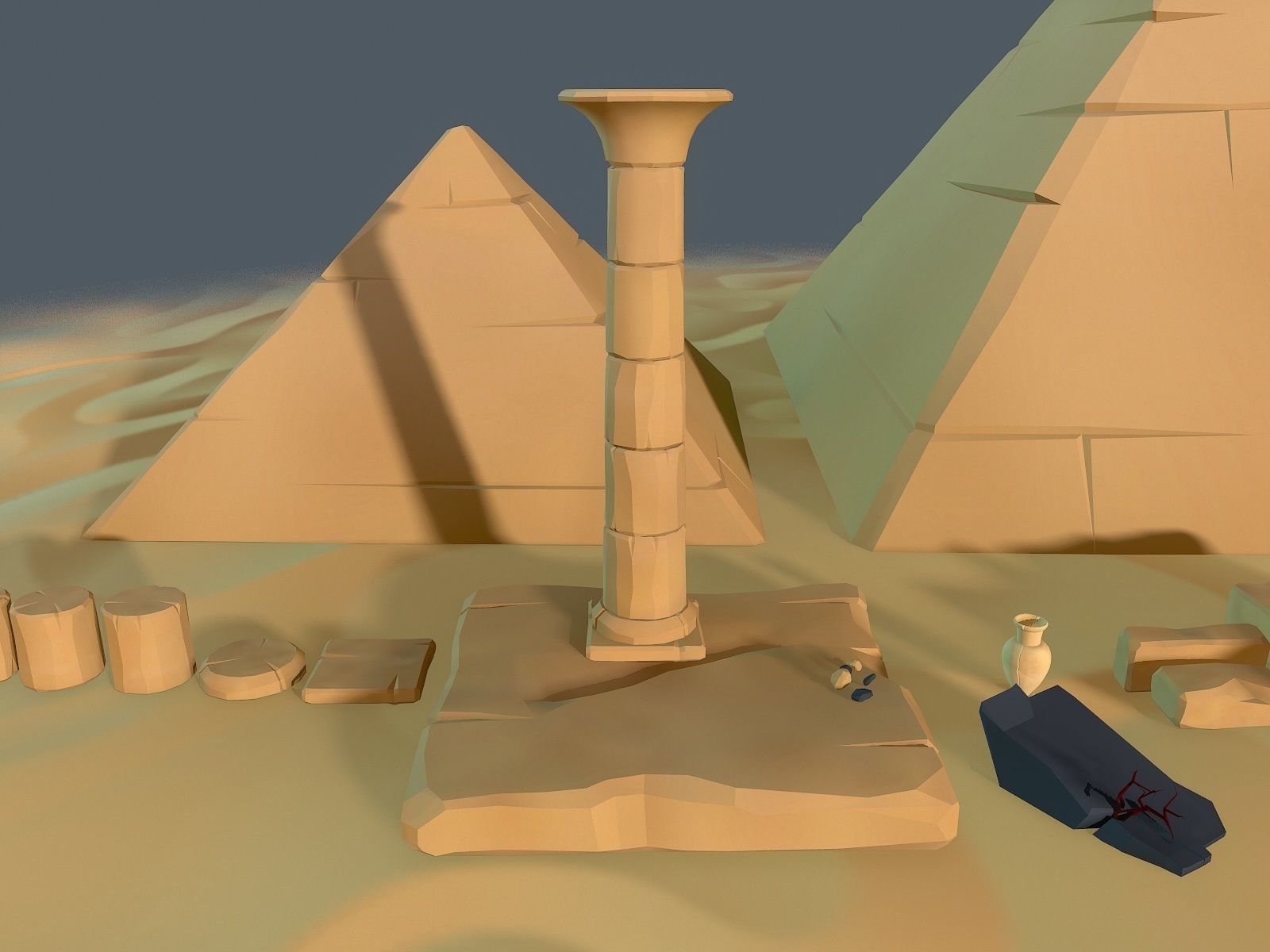 3D model Low Poly Desert scene Pack VR / AR / low-poly | CGTrader