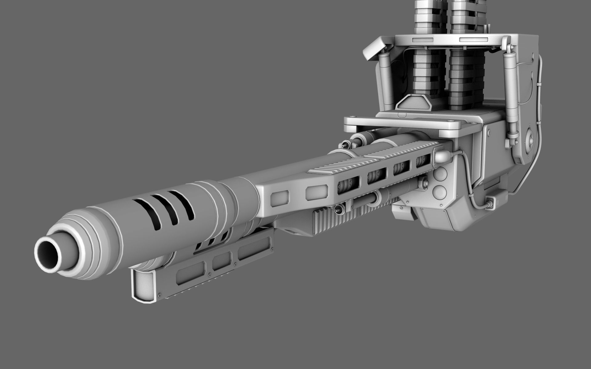 Sci-Fi Chain Gun Turret 3D model | CGTrader