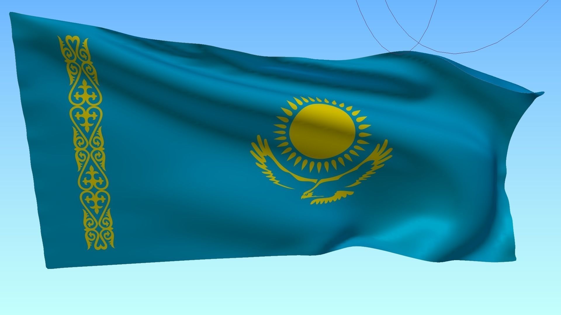 kazakhstan flag animation free 3D model | CGTrader