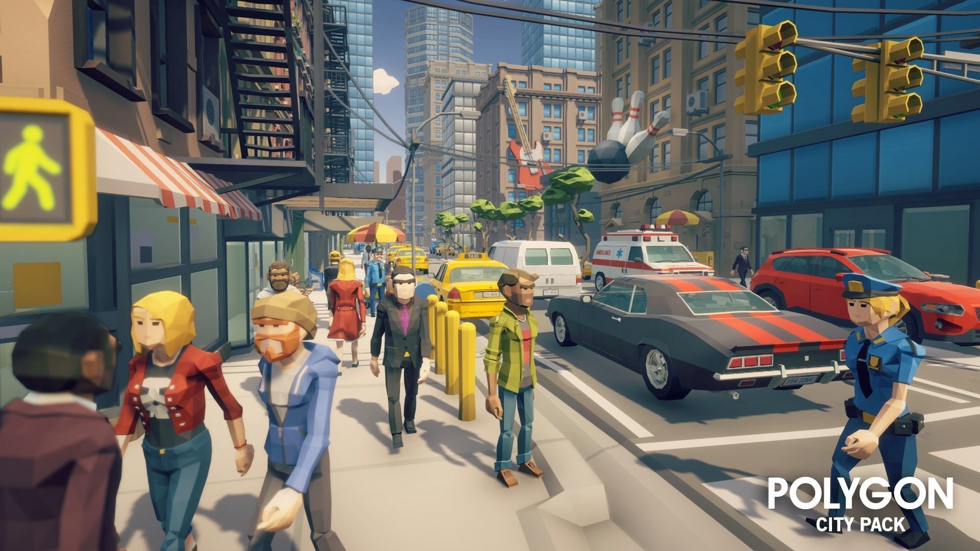 3D model POLYGON - City Pack VR / AR / low-poly rigged | CGTrader