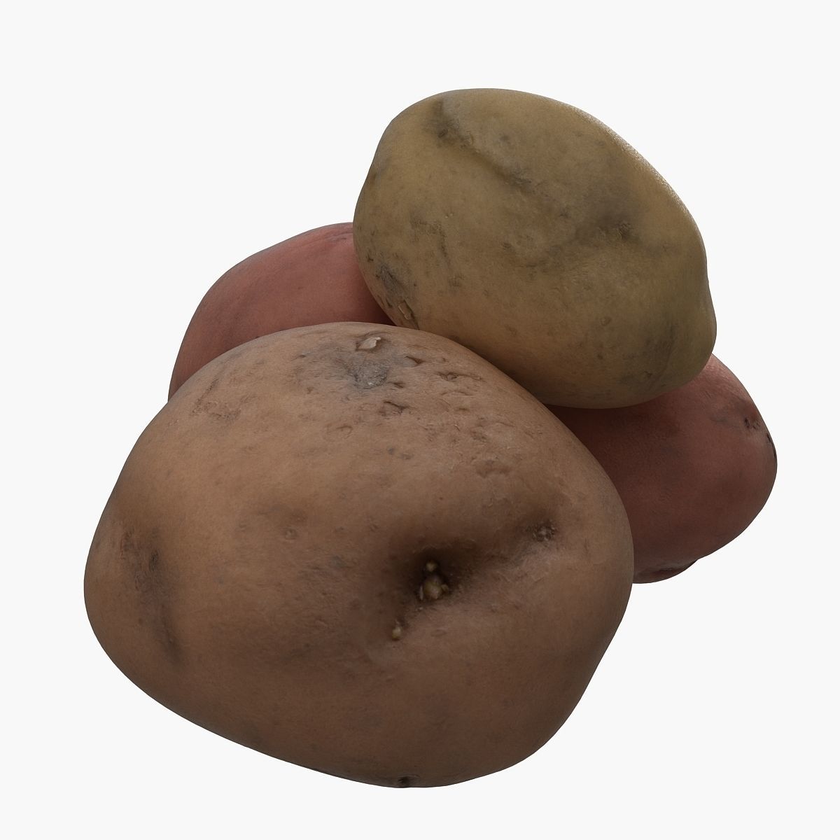 3D model Potato three potatoes VR / AR / low-poly | CGTrader