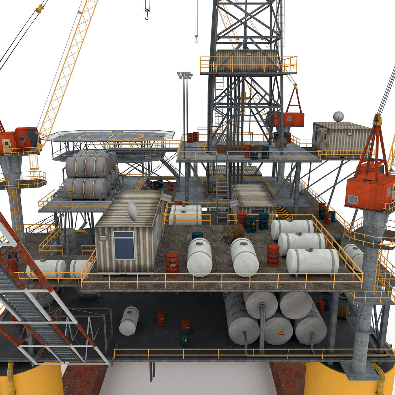 3D model Oil Rig Platform - Pack VR / AR / low-poly | CGTrader