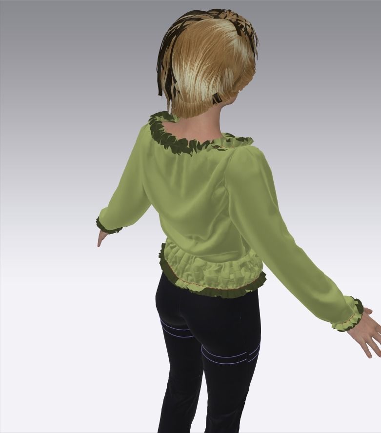 Stylish Designer Women top with Ruffles 3D model 3D model | CGTrader
