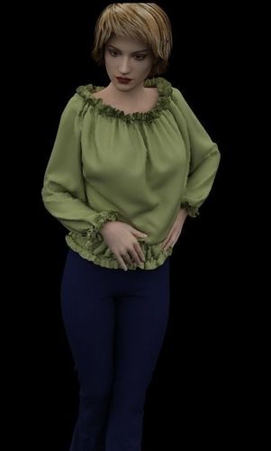 Stylish Designer Women top with Ruffles 3D model 3D model | CGTrader