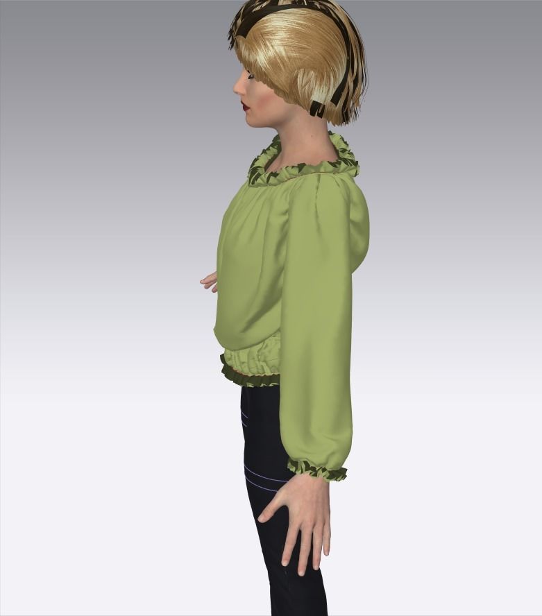 Stylish Designer Women top with Ruffles 3D model 3D model | CGTrader