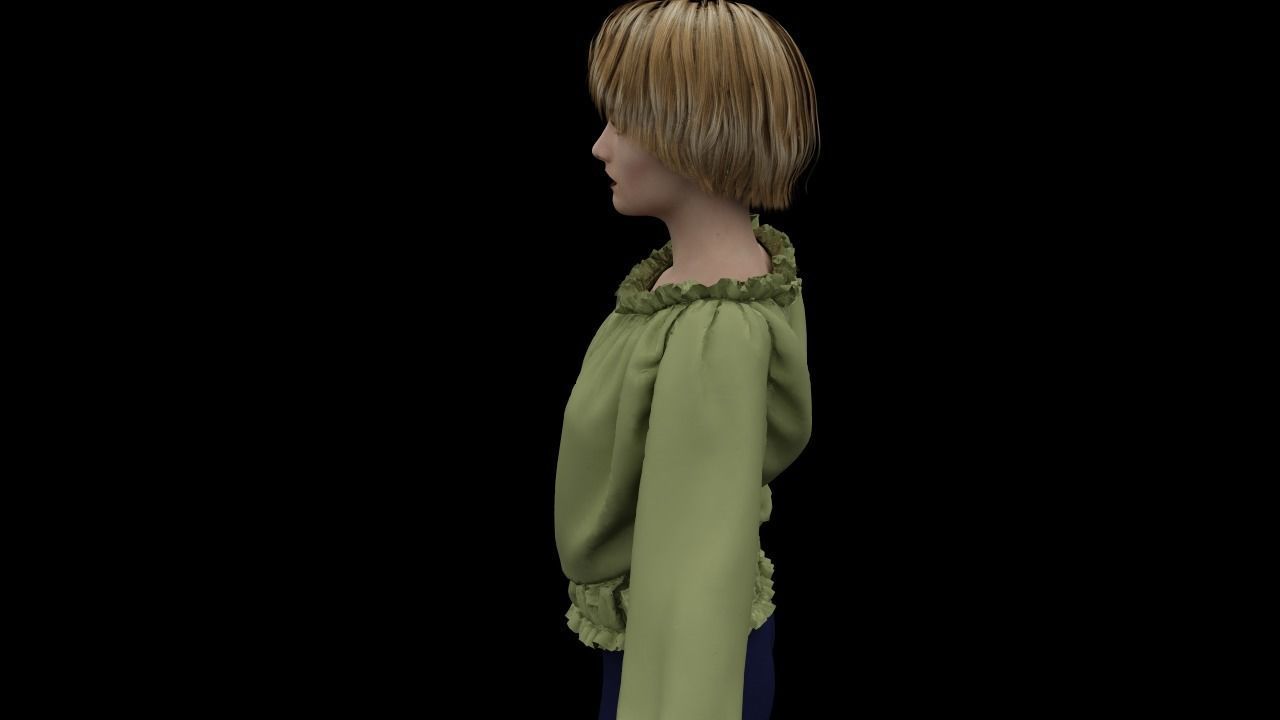 Stylish Designer Women top with Ruffles 3D model 3D model | CGTrader