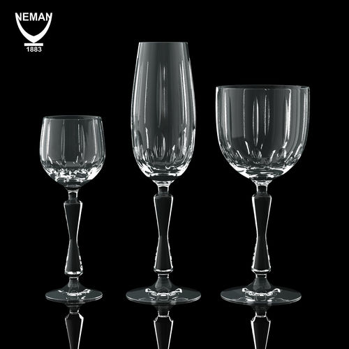 3D model Set wine glass VR / AR / low-poly | CGTrader