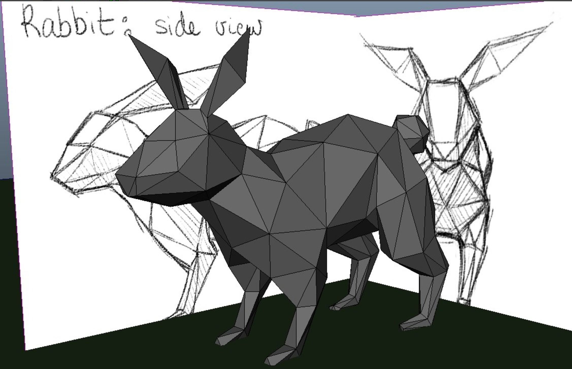 3D model Low-Poly Rabbit side view VR / AR / low-poly | CGTrader
