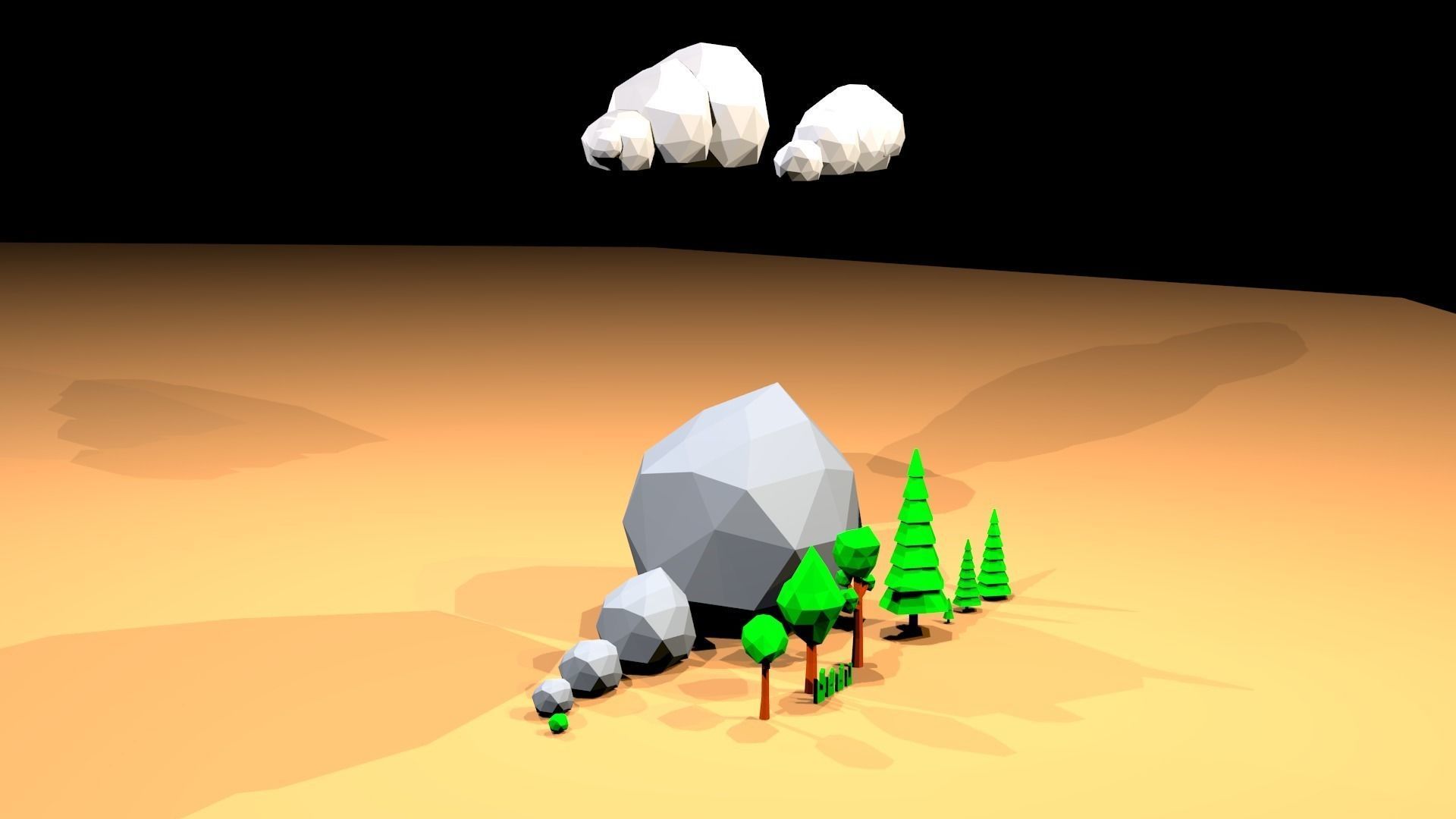 3D model Nature summer VR / AR / low-poly | CGTrader