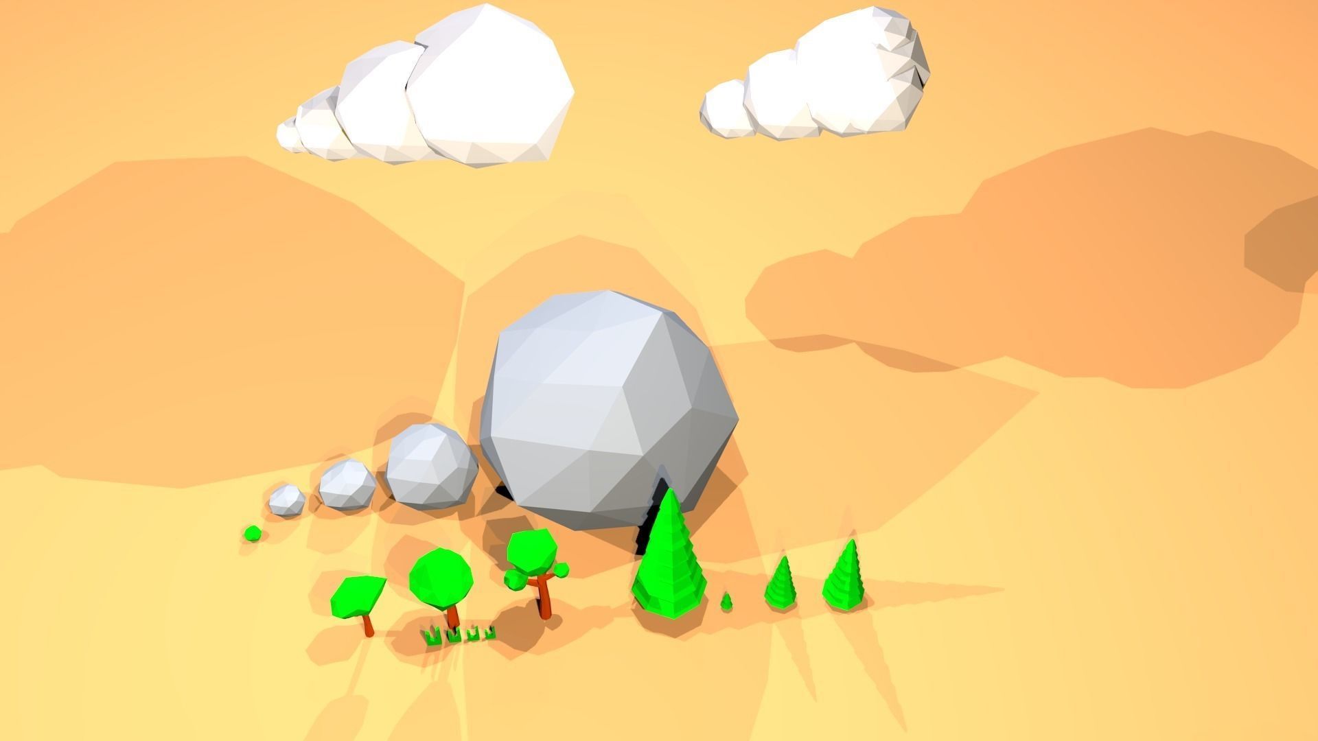 3D model Nature summer VR / AR / low-poly | CGTrader