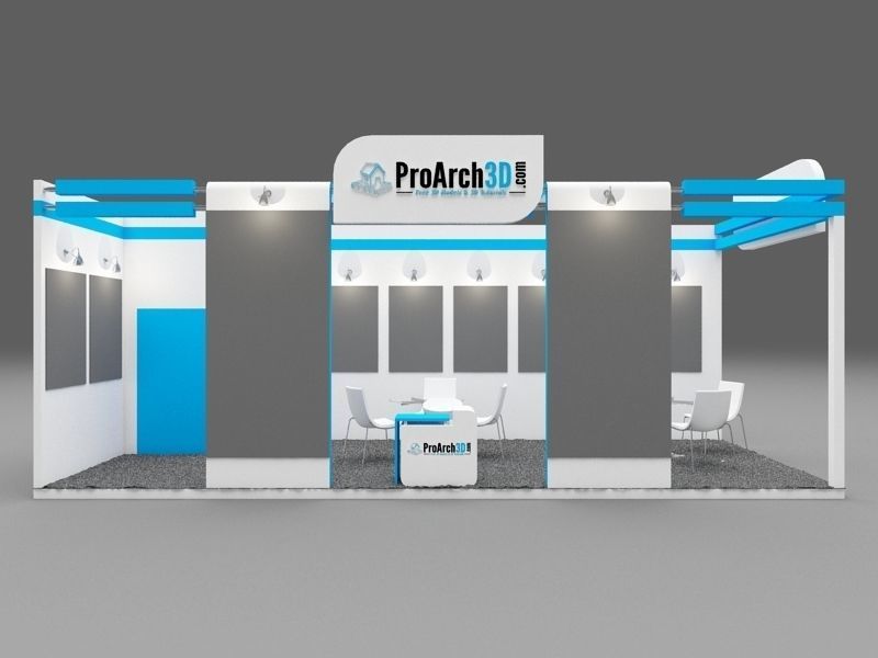 Exhibition stall 3d model 8x3 2 side open 3D model | CGTrader